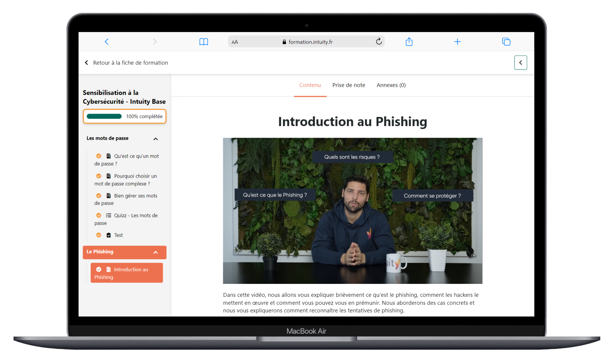 Formation Sensibilisation Cybersécurité - Intuity